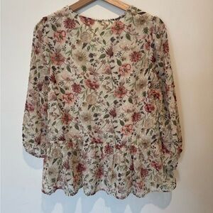 Good Hart | Tops | Good Hart Matilda Jane Vneck Floral Peplum Blouse ...